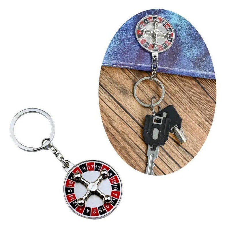 Mini Roulette Wheel Keychain Functional Casino Game Key Ring, Perfect ...