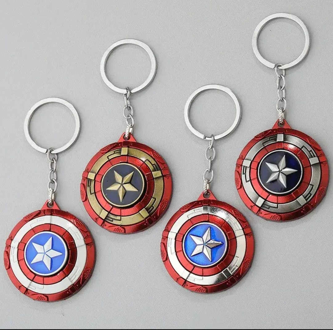 Captain America Shield Keychain Marvel Avengers Key Ring Stainless ...