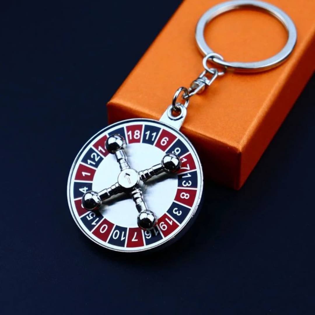 Mini Roulette Wheel Keychain Functional Casino Game Key Ring, Perfect ...