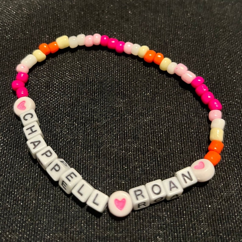 Chappell Roan Name Bracelet: Elastic Friendship Bracelet With Glass ...