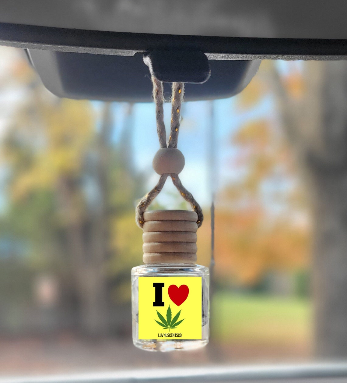 I Love Weed Car Diffuser | Hanging Car Air Freshener | Weed Lover ...