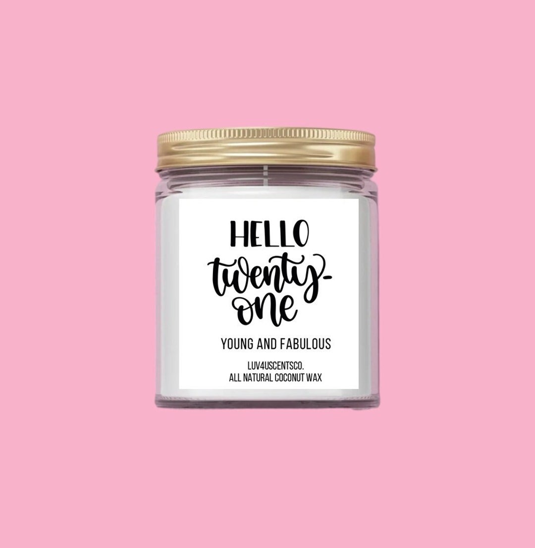 Hello Twenty One Young and Fabulous Birthday Candle | 21st Birthday ...