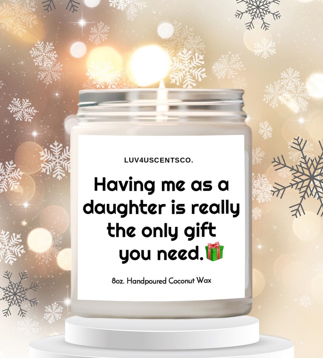 Funny Daughter Christmas Gift Candle | Hand-poured Coconut Wax - Etsy