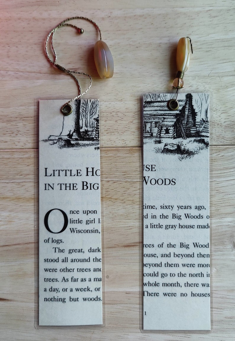 Handmade Upcycled Bookmark Set Little House in the Big Woods Book Page ...