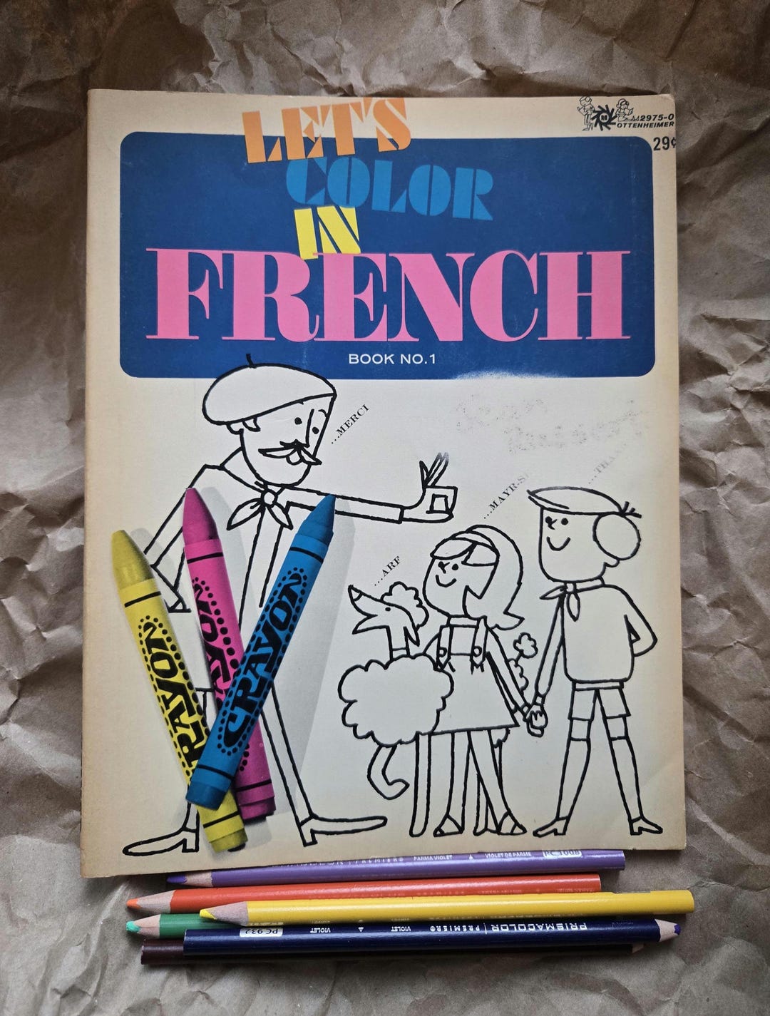 Vintage Coloring Book - "let's Color in French" - 1963 - Etsy