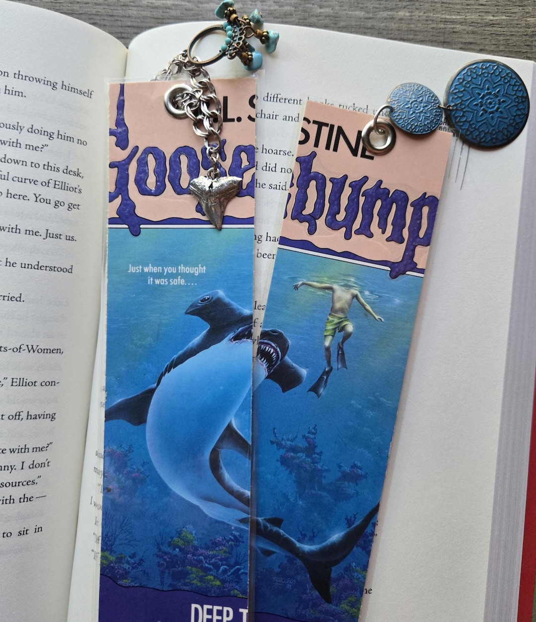 Handmade Upcycled Bookmark Goosebumps Deep Trouble R.L. Stine Classic ...