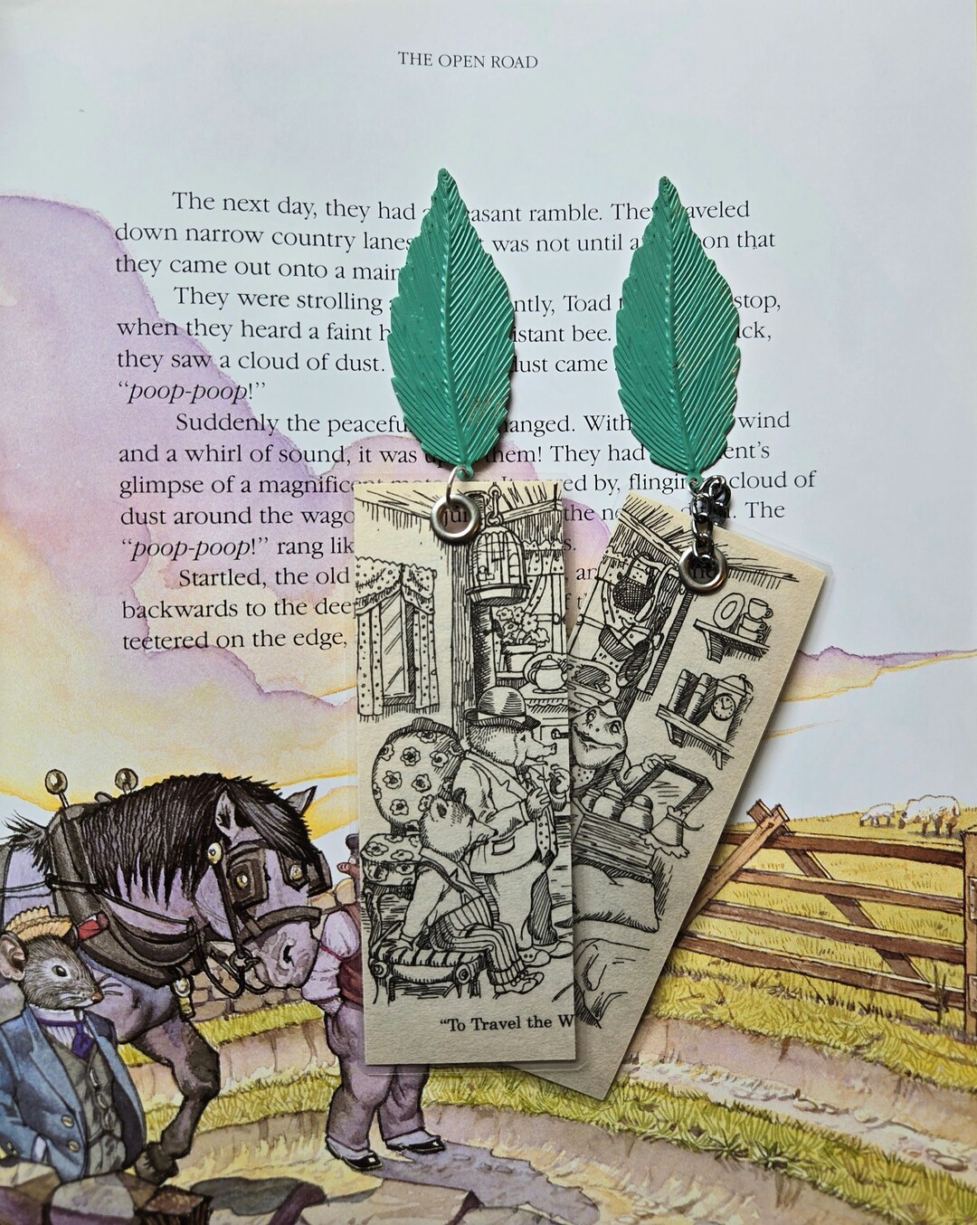 Handmade Upcycled Bookmark Set the Wind in the Willows Classic Kid's ...