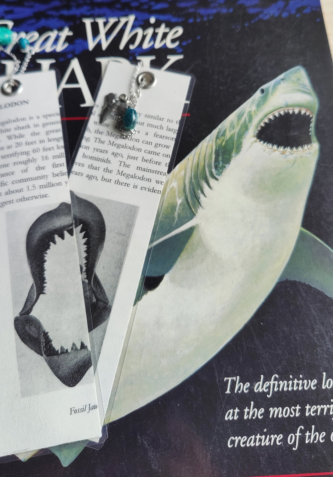 Handmade Upcycled Bookmark Set Megalodon Cryptids Sharks - Etsy