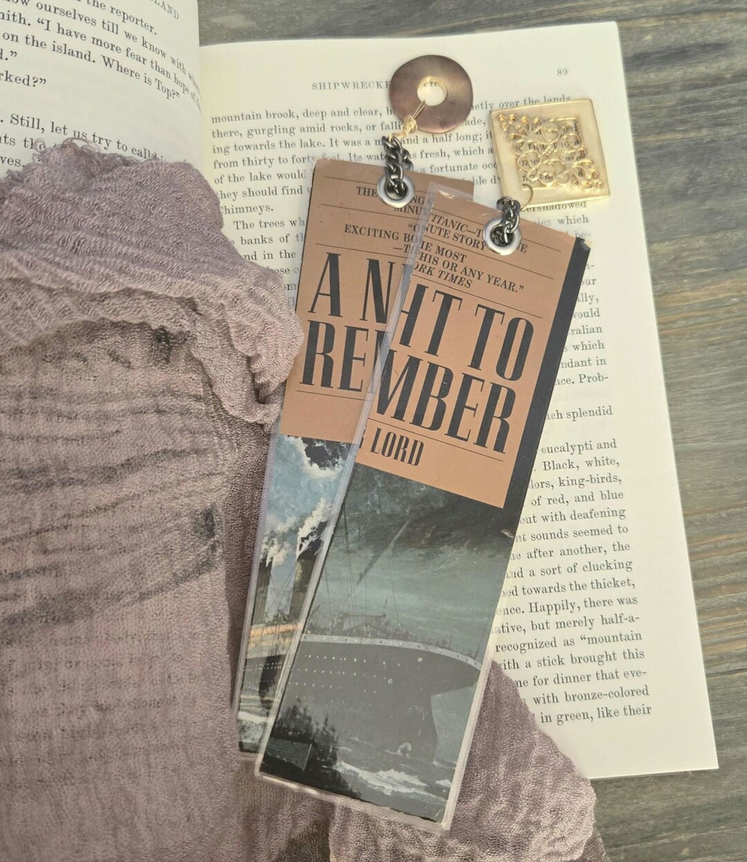 Upcycled Handmade Bookmark Set Titanic A Night to Remember Vintage Book ...