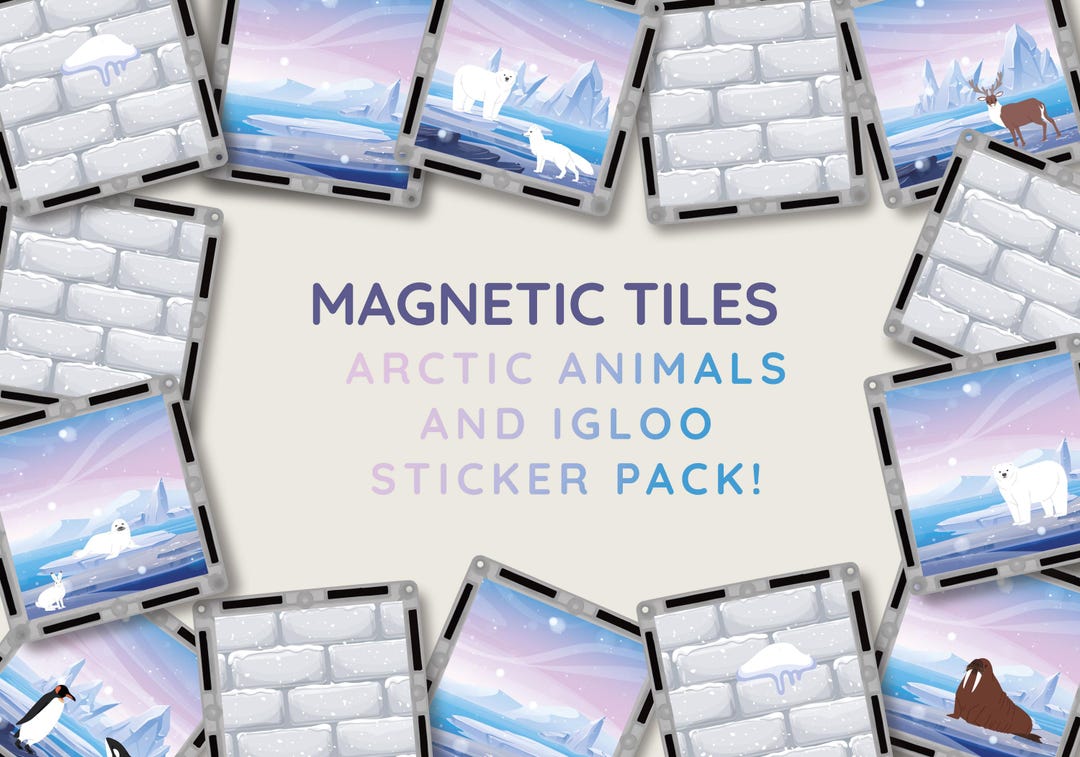 Magnatile Stickers Toppers - Arctic Igloo Polar Animals - Instant ...