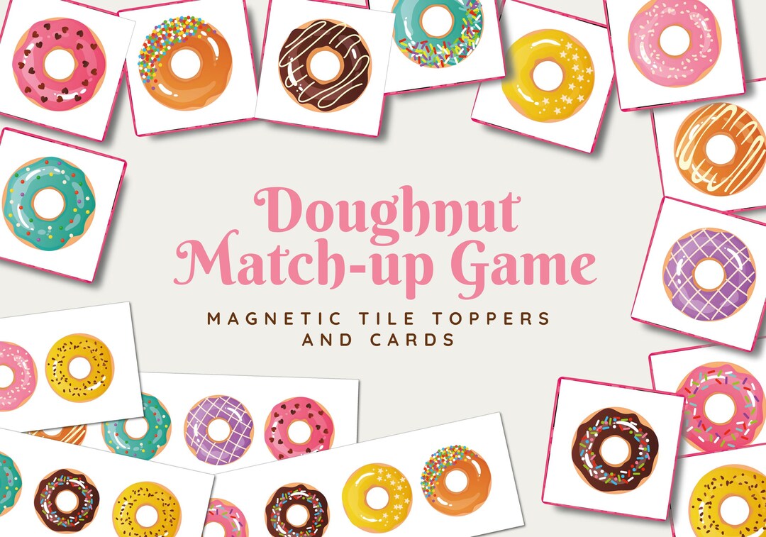 Doughnut Match up Game: Magnetic Tile Stickers (digital Download) - Etsy