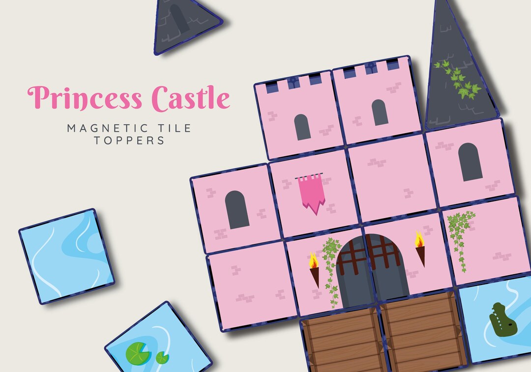 Castle Magnatile Stickers Toppers - Princess Rapunzle Fairytale Instant ...