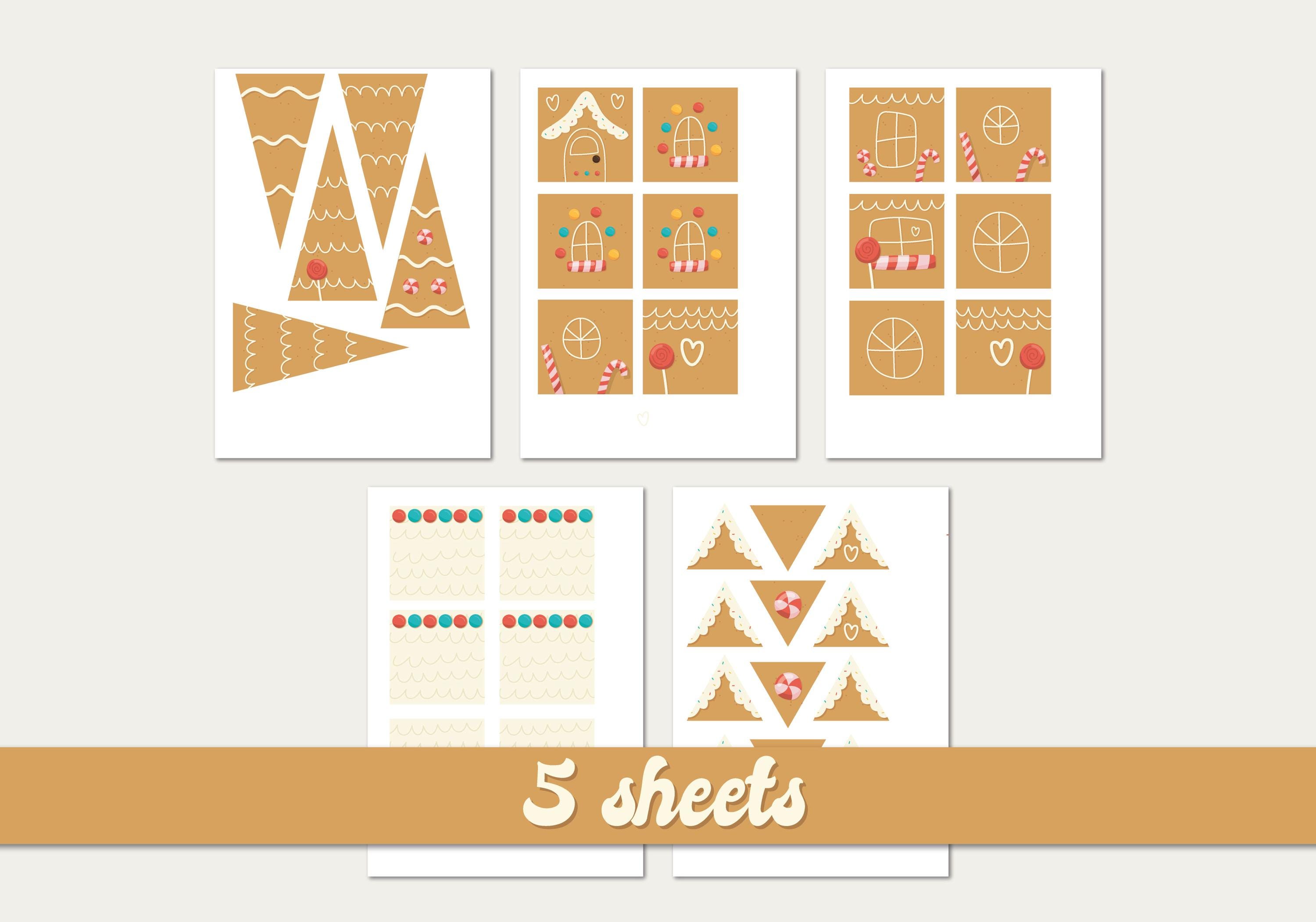 Gingerbread Christmas Magnetic Tile Stickers Toppers - Gingerbread ...