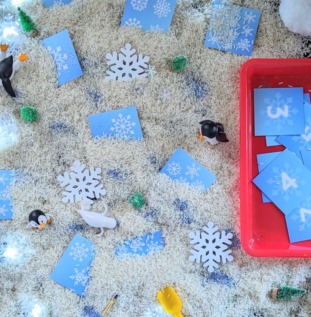 Snowflake Magnetic Tile Stickers Topper Counting Number Match Game ...