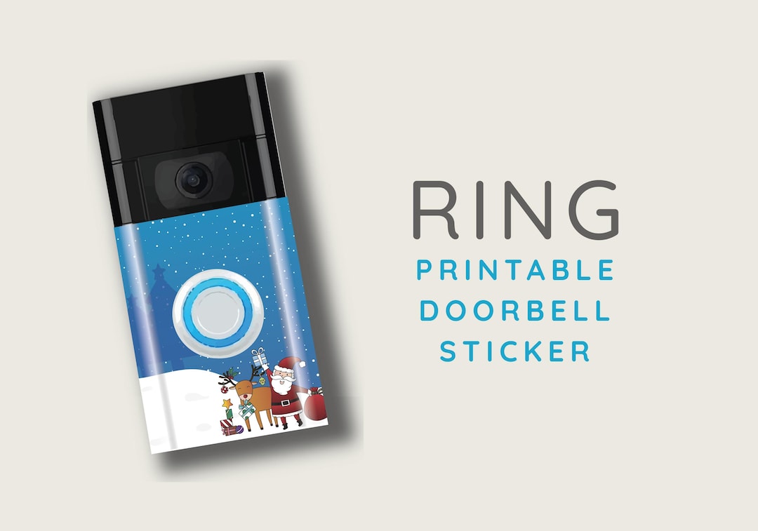 Christmas Snow RING Doorbell Sticker Decal Skin Protective Film Xmas ...