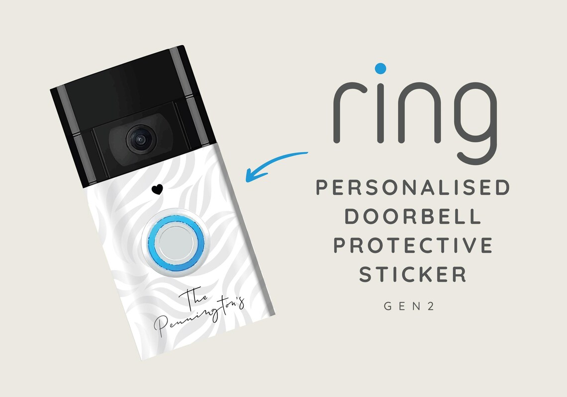 Personalised RING Doorbell Sticker Decal Skin Protective Film - Digital ...
