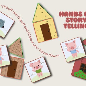 Three Little Pigs Magnetic Tile Stickers: Story Time (digital Download ...