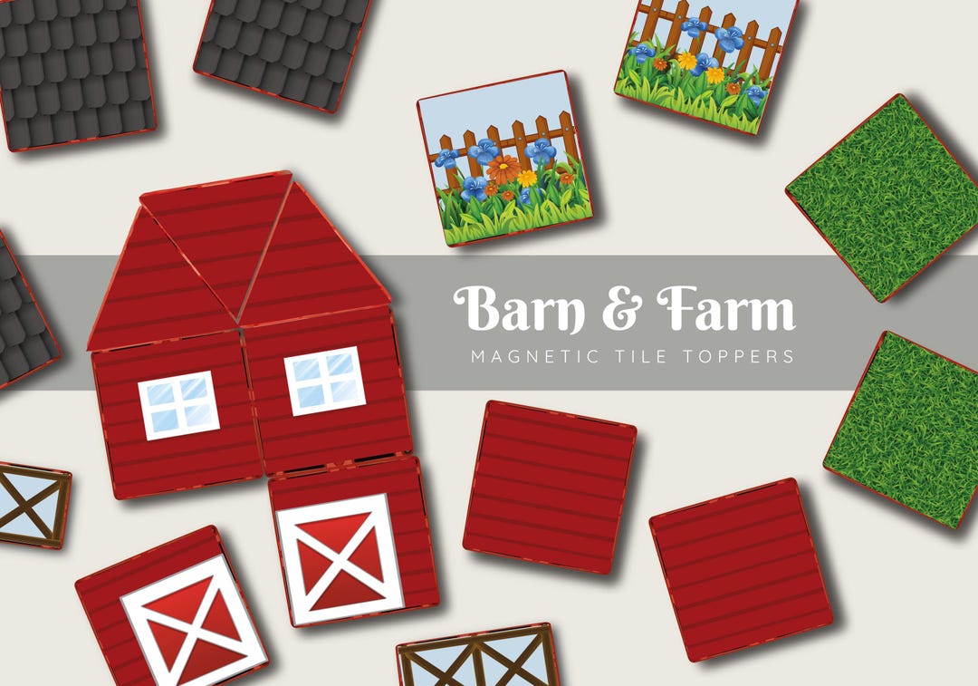 Farm & Barn Magnetic Tile Stickers: Fine Motor Skills (digital Download ...