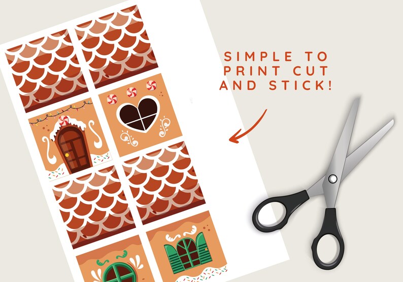 Christmas Magnetic Tile Stickers: Elf House Gingerbread (digital ...