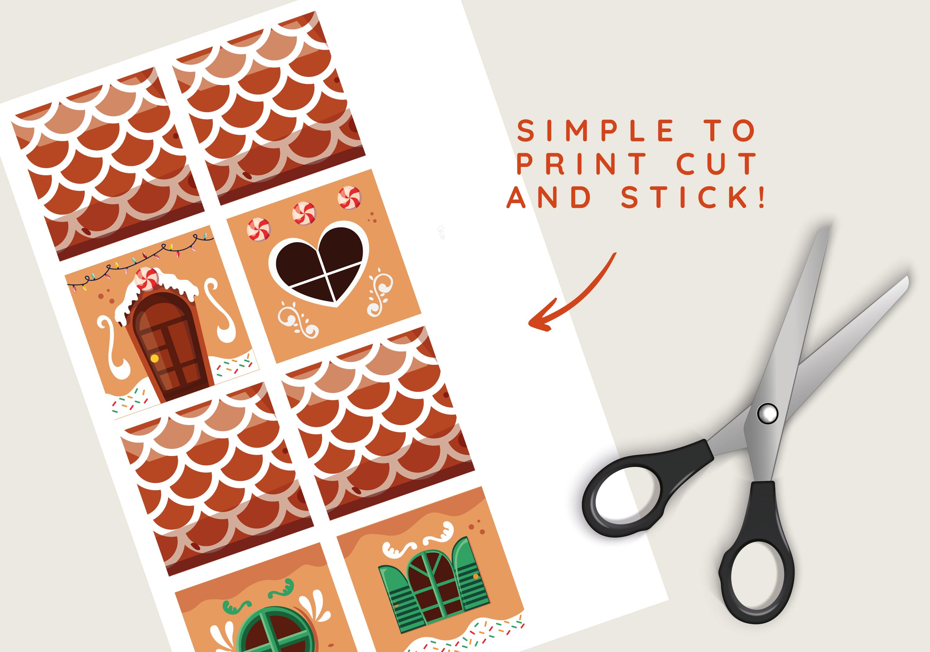 Christmas Magnetic Tile Stickers: Elf House Gingerbread (digital ...