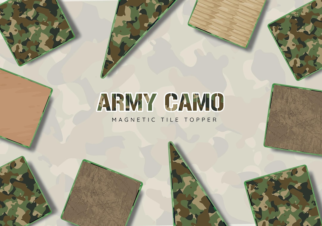 Camo Army Magnetic Tile Stickers Toppers - Instant Digital Download ...
