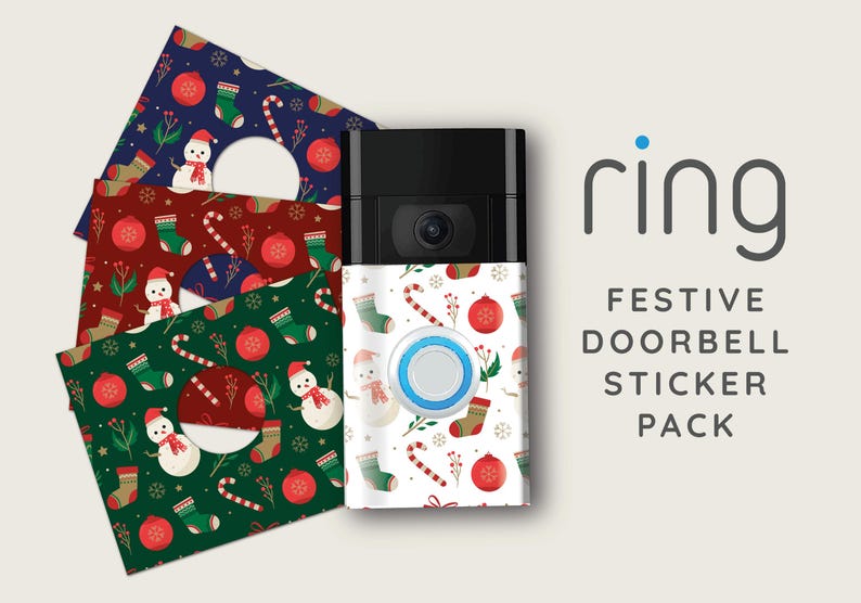 Christmas RING Doorbell Sticker Decal Skin Protective Film - Xmas ...