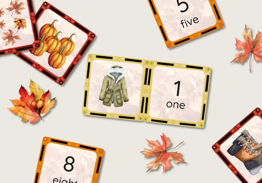 Magnatile Stickers Toppers - Counting 1 - 10 Autumn Elements Numbers ...
