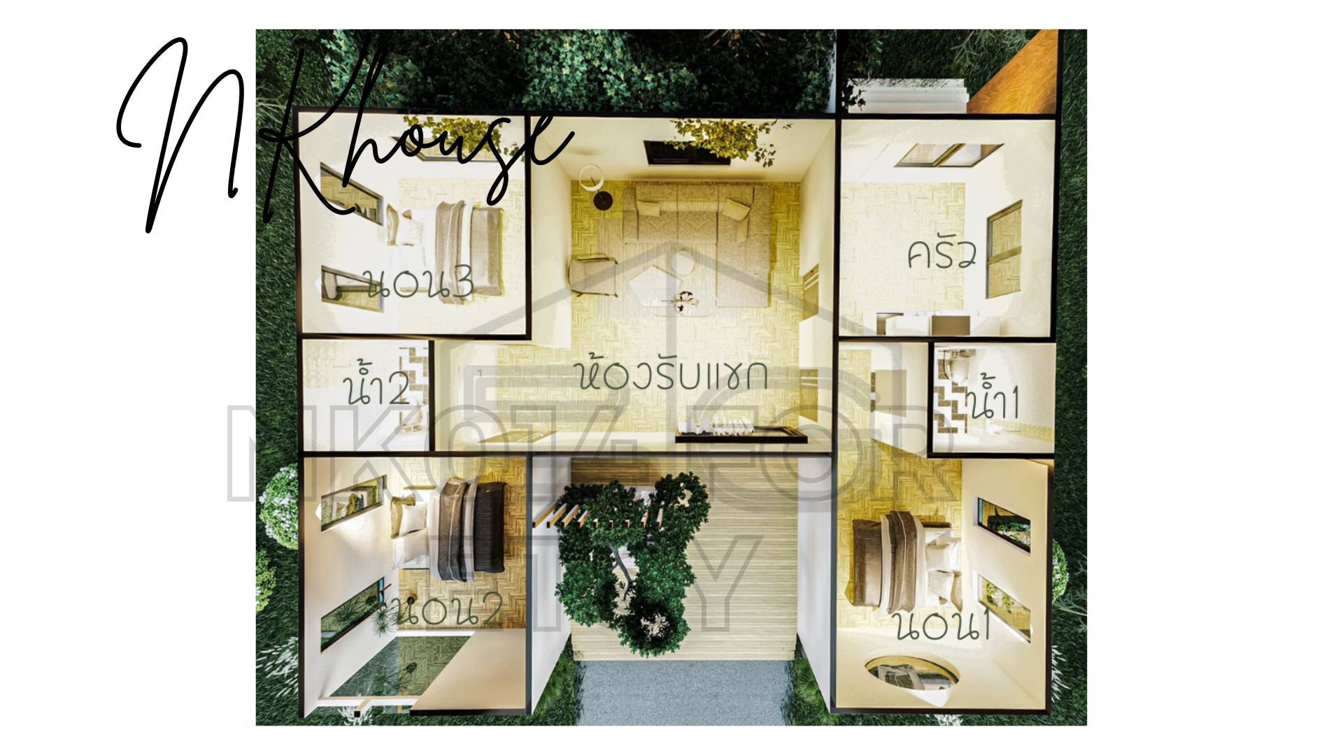 NK014 House Exterior Design, 3D Architectural Rendering, Realistic ...