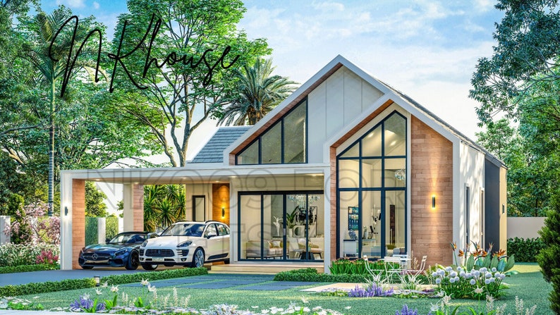 NK009 SKETCHUP File Nordic House Exterior Design, 3D Architectural Rendering, Realistic ...