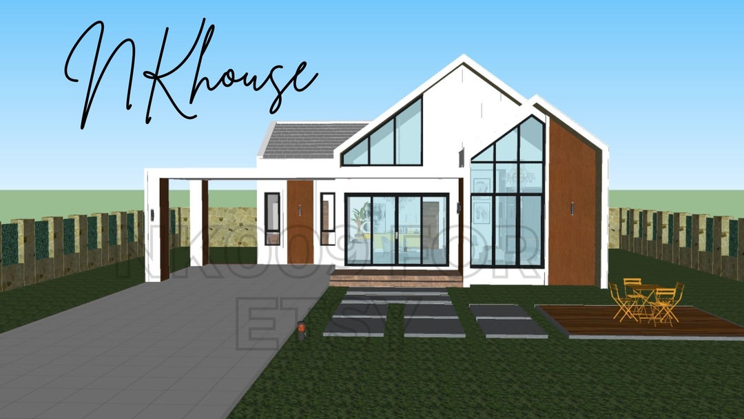 NK009 SKETCHUP File Nordic House Exterior Design, 3D Architectural Rendering, Realistic ...