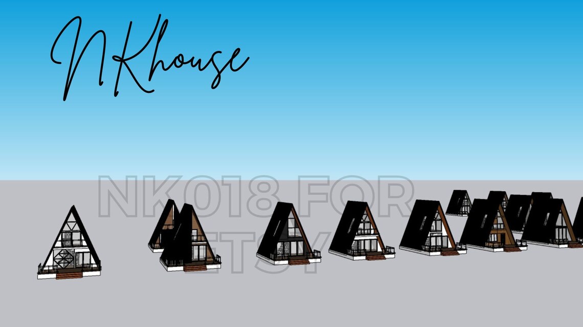 TRIANGLE HOUSE SKETCHUP Package 19 Models - Etsy
