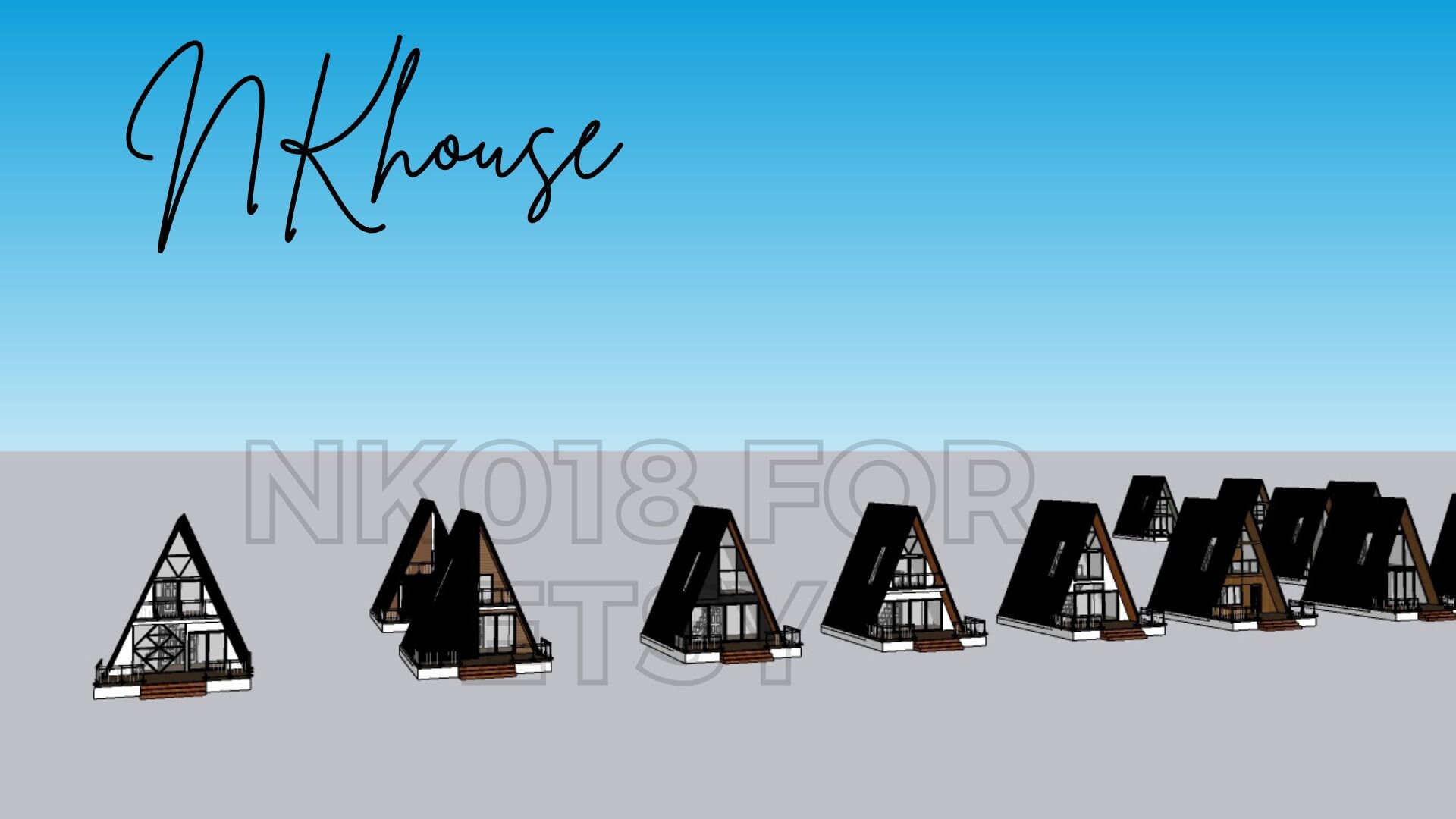 TRIANGLE HOUSE SKETCHUP Package 19 Models - Etsy