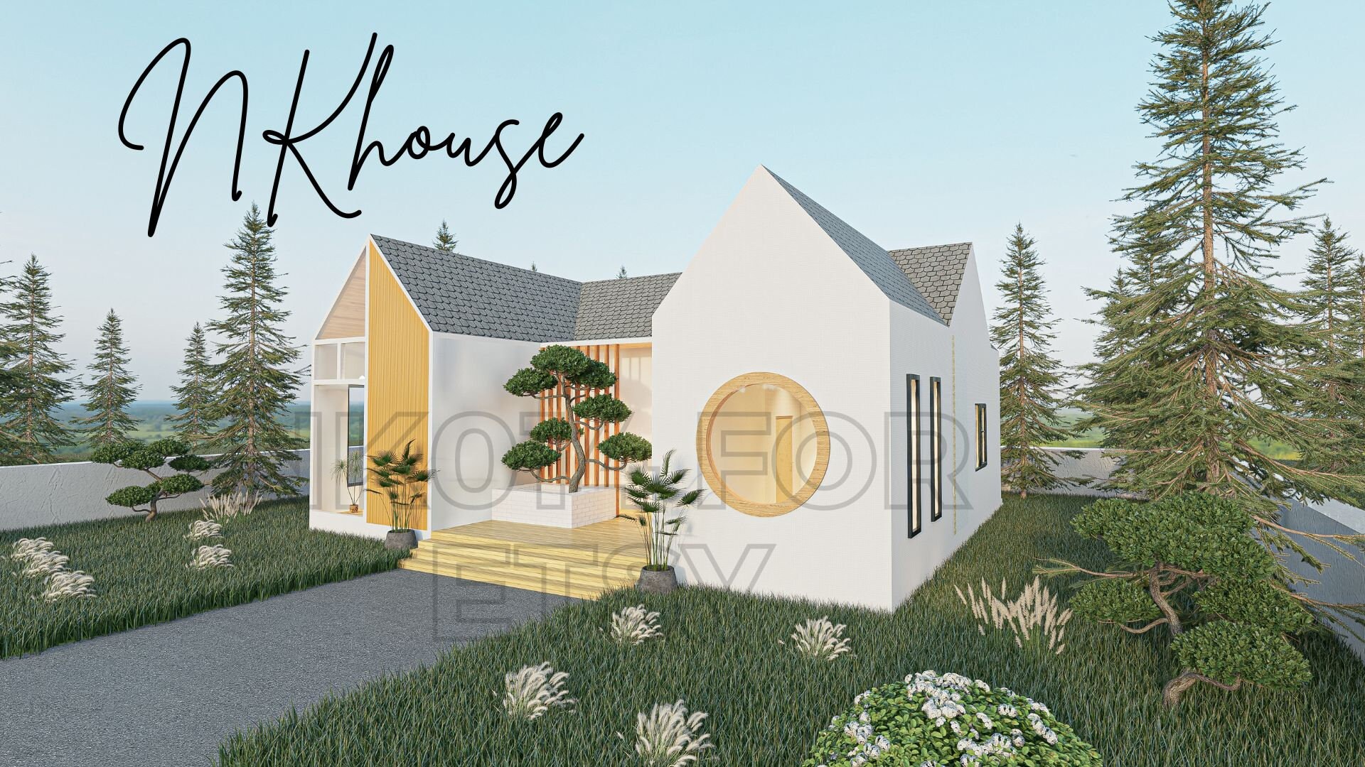 NK014 House Exterior Design, 3D Architectural Rendering, Realistic ...