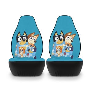 Car Seat Covers Bluey Design With Option to Choose Background Color and ...