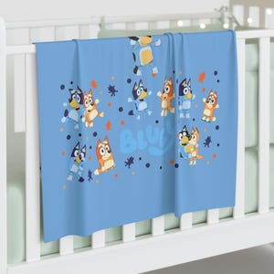 Cute Bluey Baby Swaddle Blanket Soft Nursery Wrap, Baby Shower Gift ...