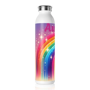 Colorful Rainbow Slim Water Bottle - Eco-friendly Hydration, Gift for ...