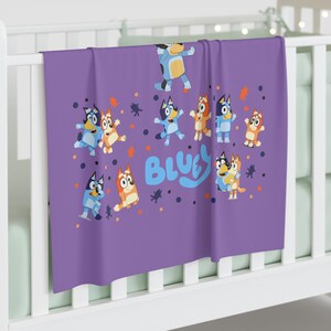 Cute Bluey Baby Swaddle Blanket Soft Nursery Wrap, Baby Shower Gift ...
