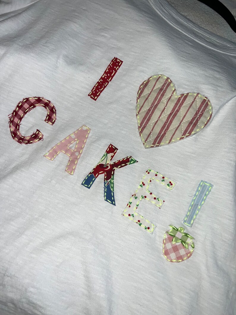 I heart Cake Patchwork T-shirt - Etsy