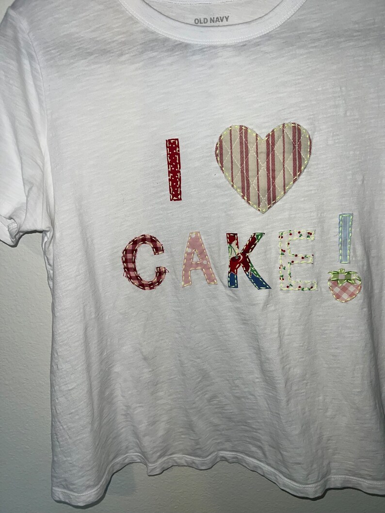 I heart Cake Patchwork T-shirt - Etsy