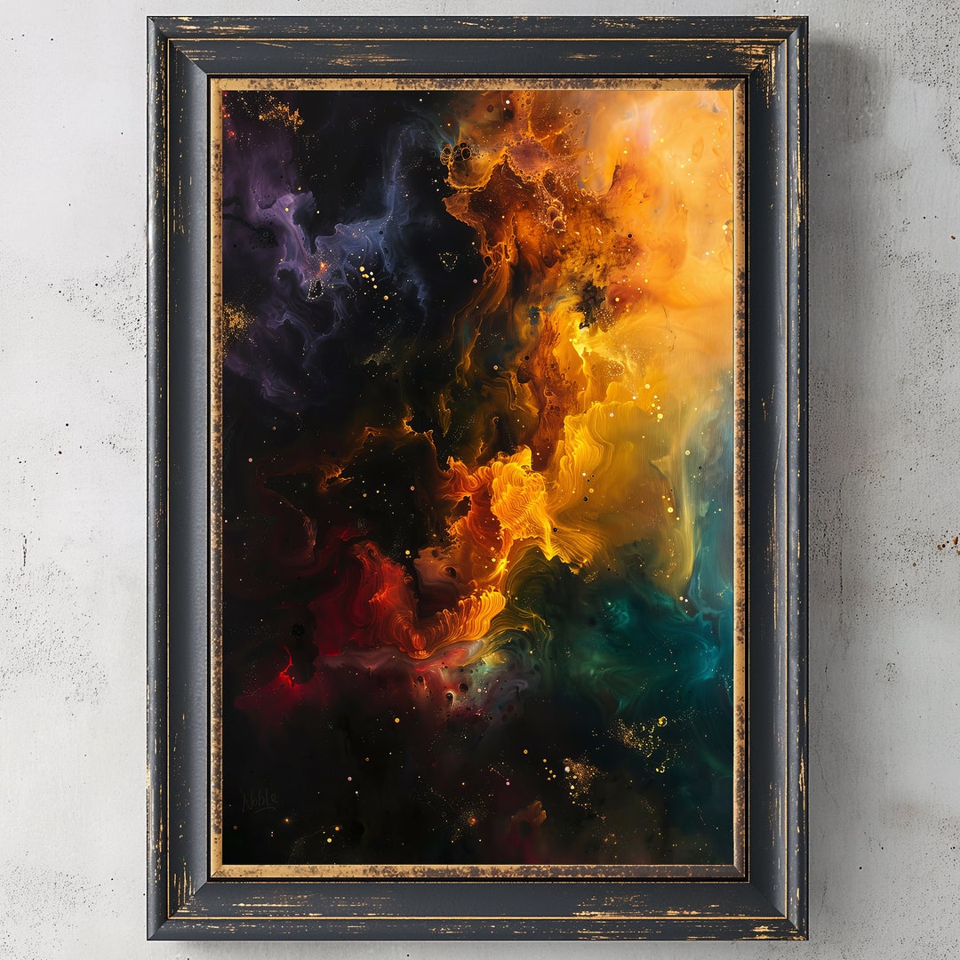 Stellar Nebulum | Printable Art, Abstract Oil Painting, Galaxy Nebula ...