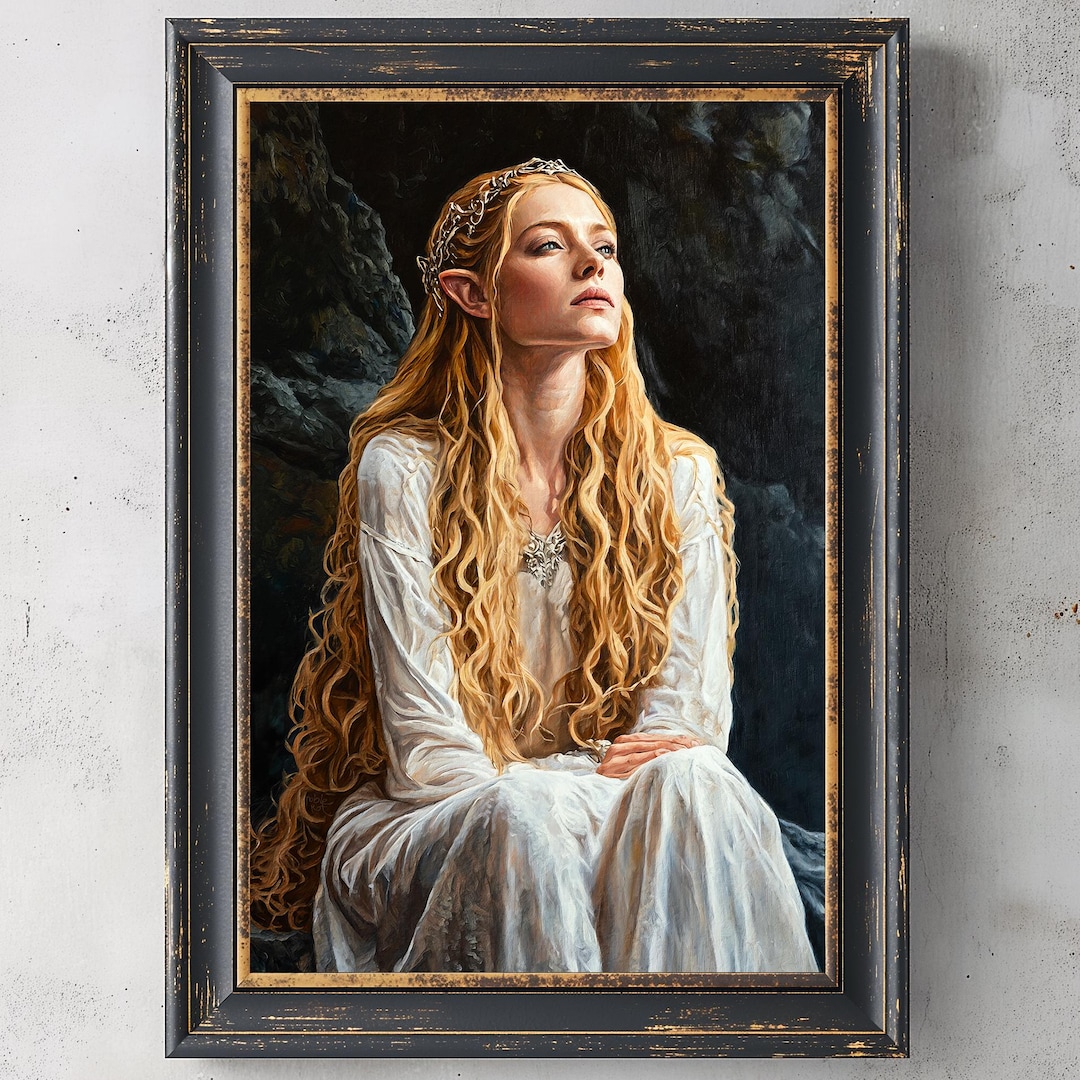 Lady Galadriel | Rings of Power, LOTR, Printable Oil Painting, Old ...