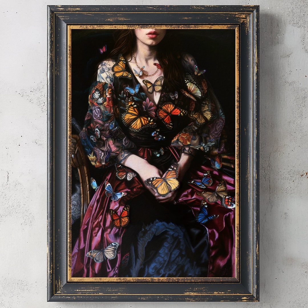 All A Flutter | Printable Art, Dark Renaissance, Oil Painting, Female ...
