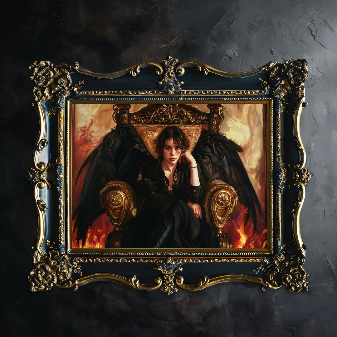 Gabriel Printable Oil Painting, Dark Renaissance, Female Rage, Angelic ...