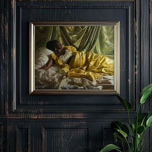 Goddess in Repose | Printable Oil Painting, Dark Renaissance, Moody ...