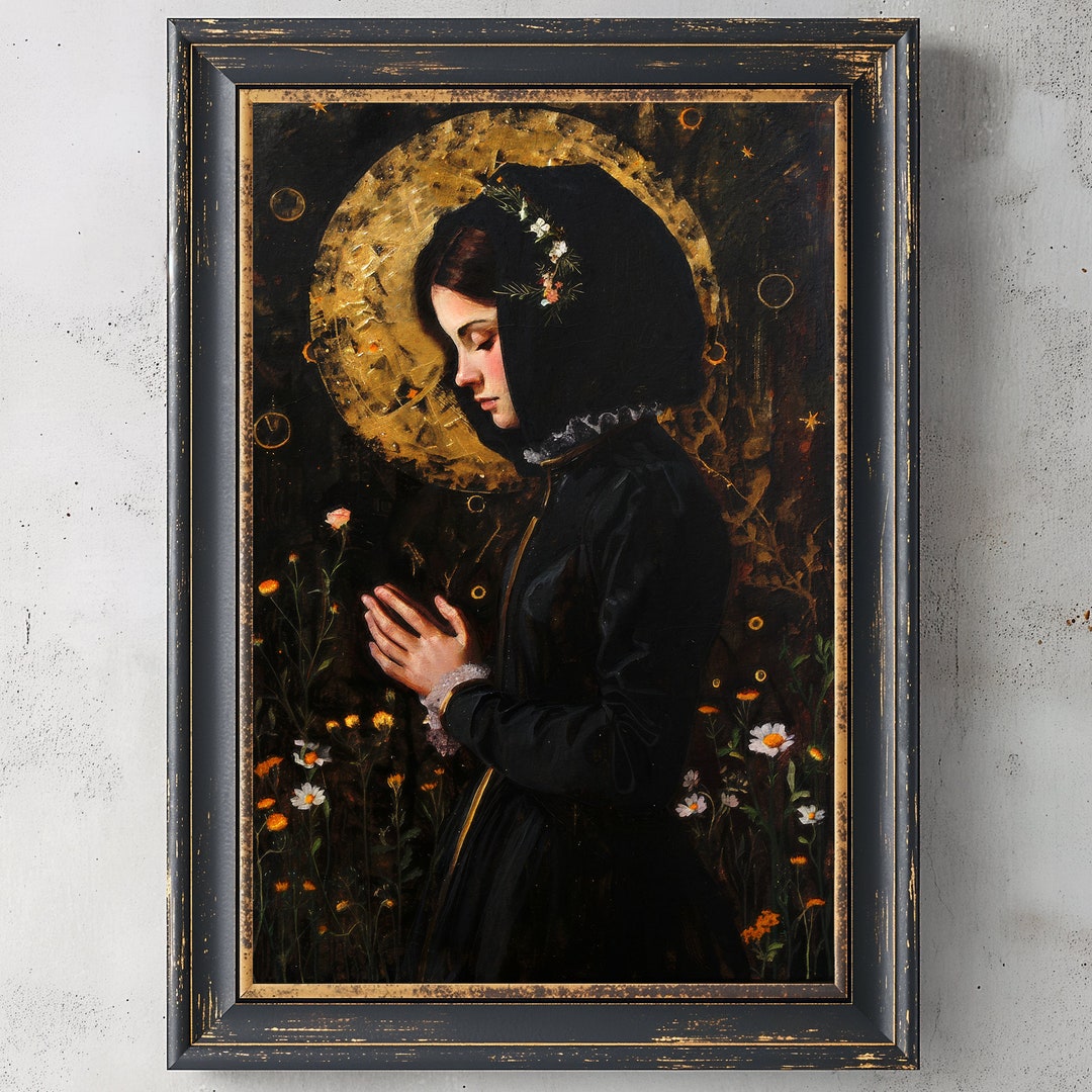 Santa Grazia | Printable Oil Painting, Dark Renaissance, Moody, Female ...