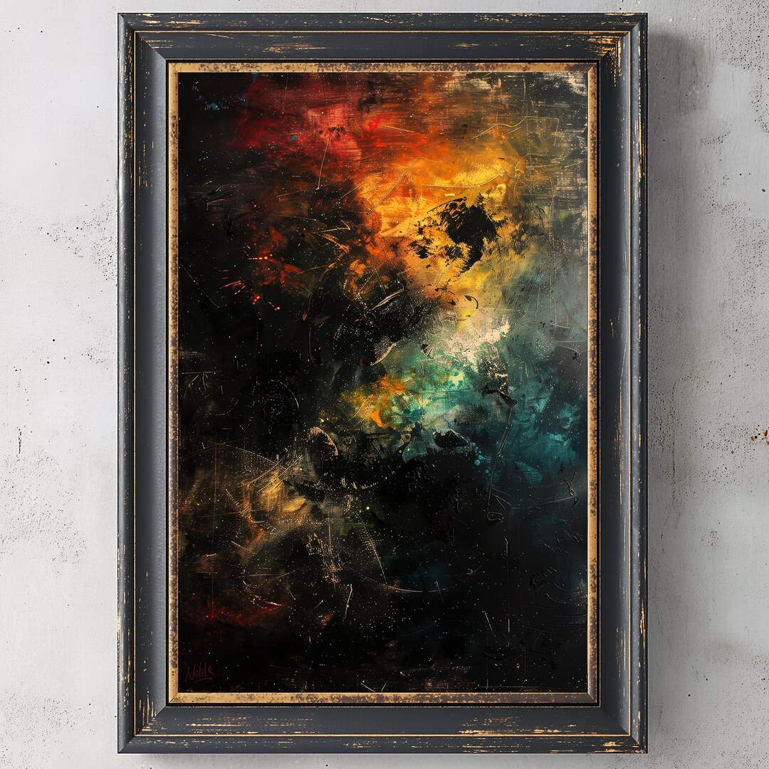 Stellar Tarnish | Printable Art, Abstract Oil Painting, Galaxy Nebula ...