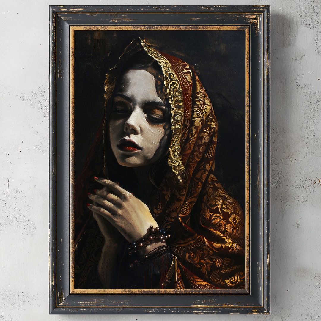 Painted Lady | Printable Oil Painting, Dark Renaissance, Moody Female ...