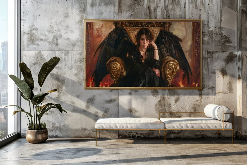 Gabriel Printable Oil Painting, Dark Renaissance, Female Rage, Angelic ...
