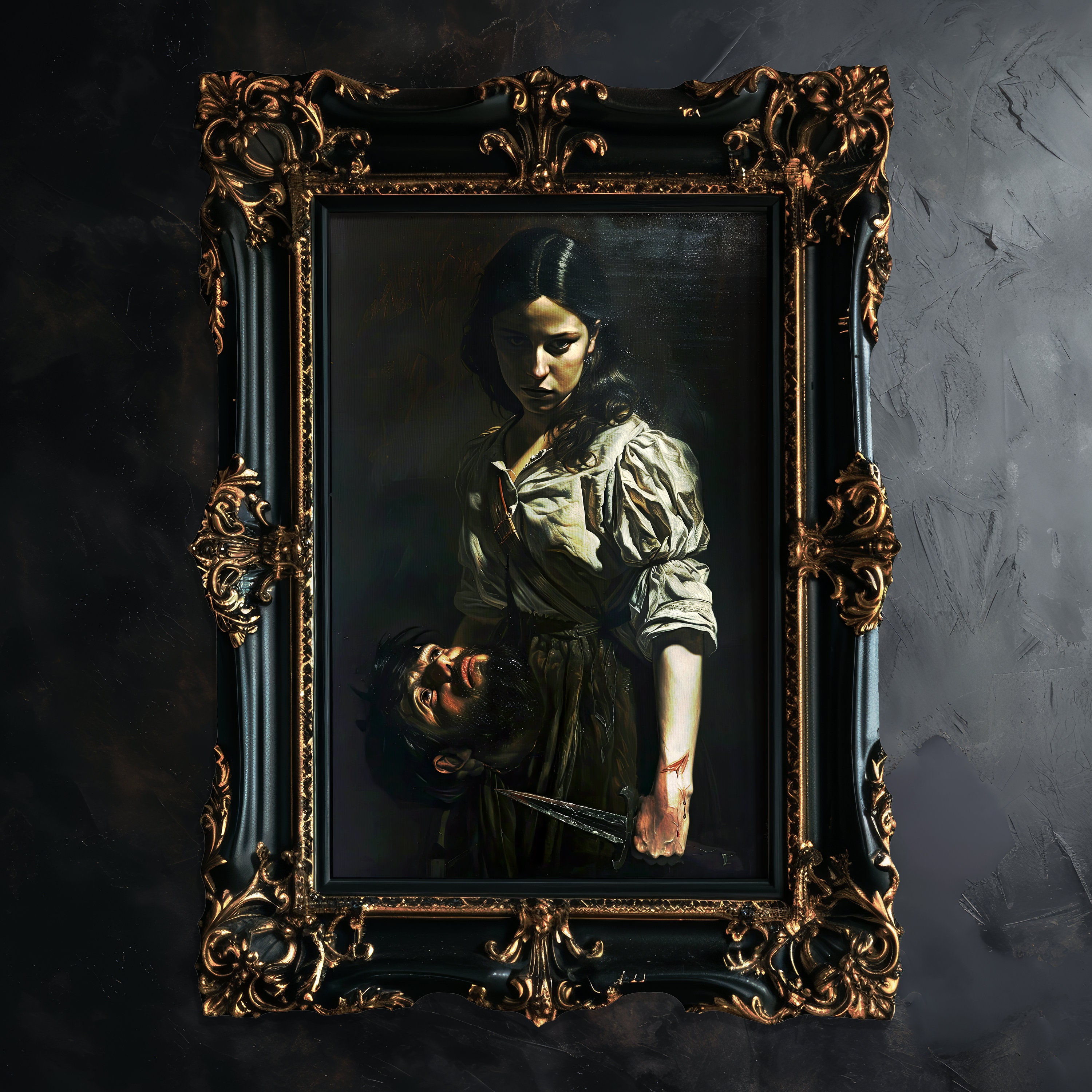 Judith Printable Oil Painting, Dark Renaissance, Female Rage, Dark ...