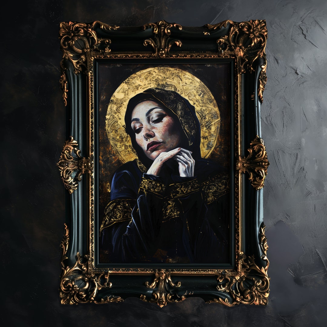 Santa Invidia Printable Oil Painting, Dark Renaissance, Moody, Female ...